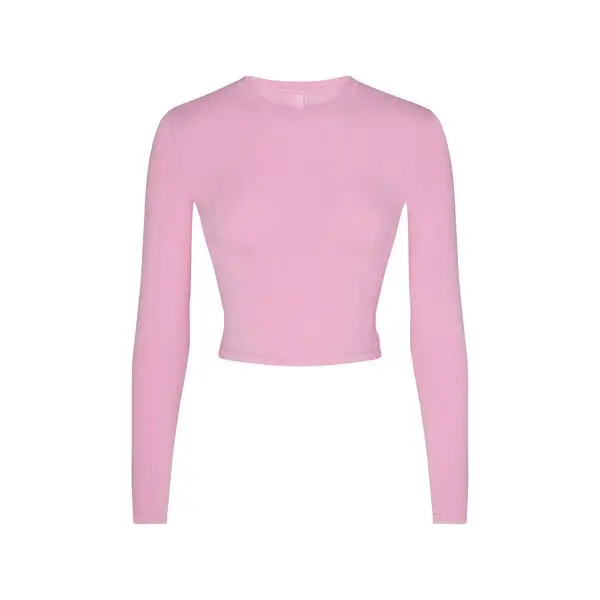 Skims Sleep Super Cropped Long Sleeve - Bubble Gum